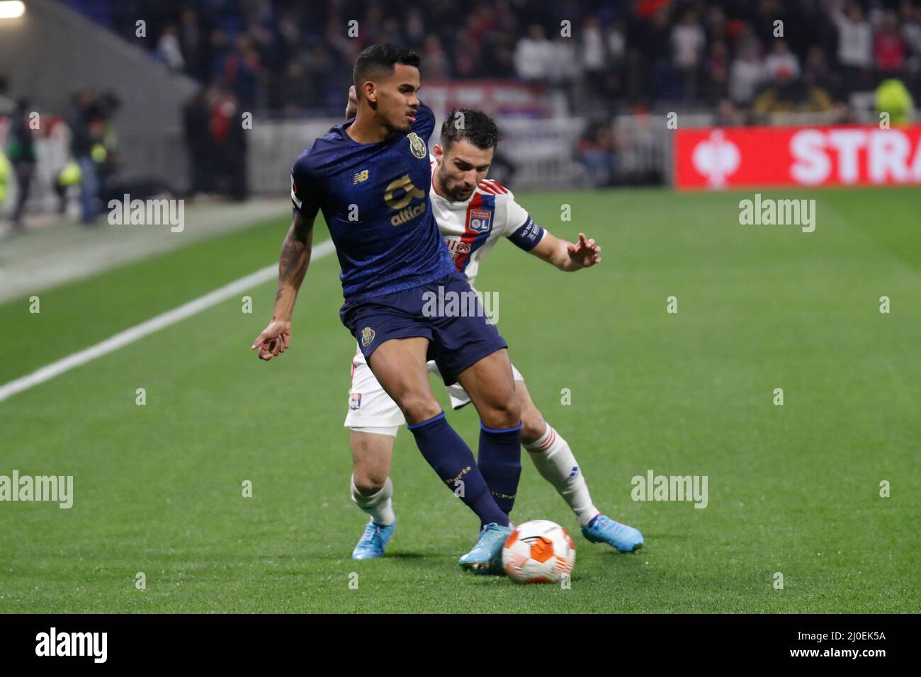 GALENO of Porto and Leo DUBOIS of Lyon during the UEFA Europa League ...