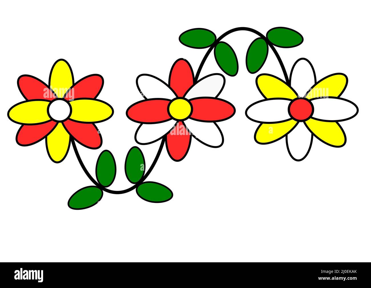 Flower tendrils red white yellow Stock Photo - Alamy