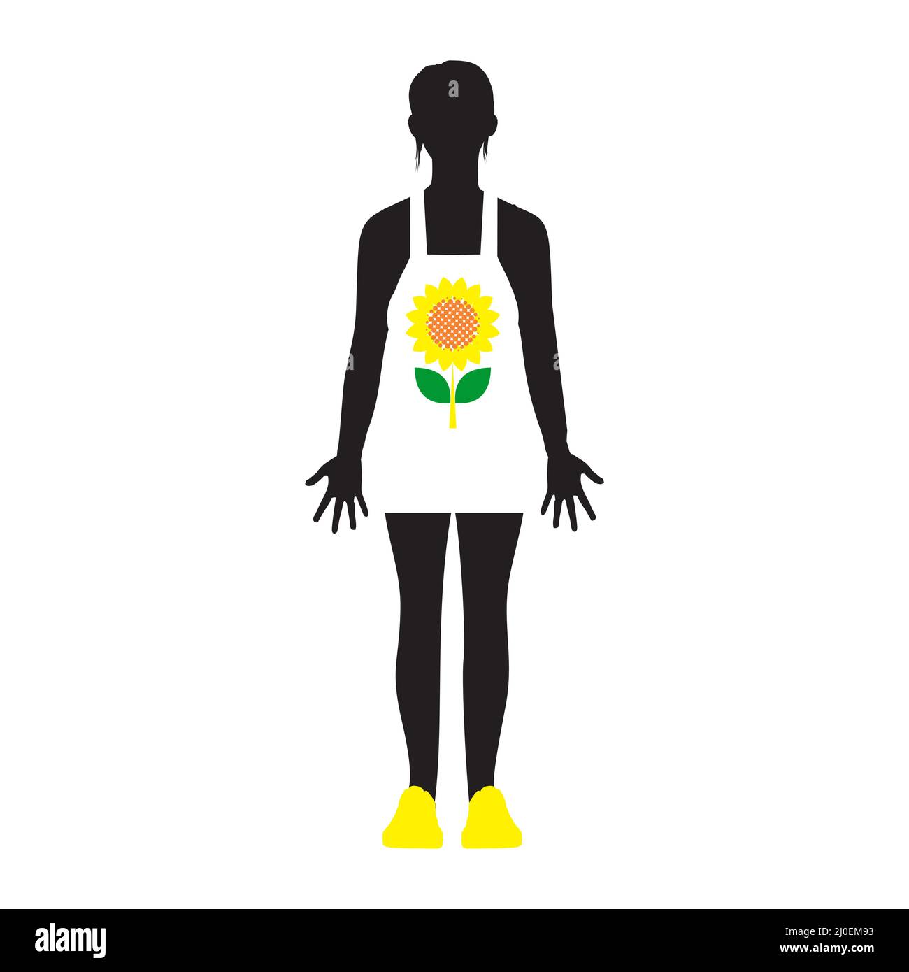 Vector illustration, people distance learning wearing a sunflower ...