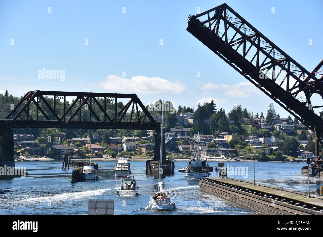Hiram M. Chittenden Locks (Ballard Locks) in Seattle, Washington Stock ...