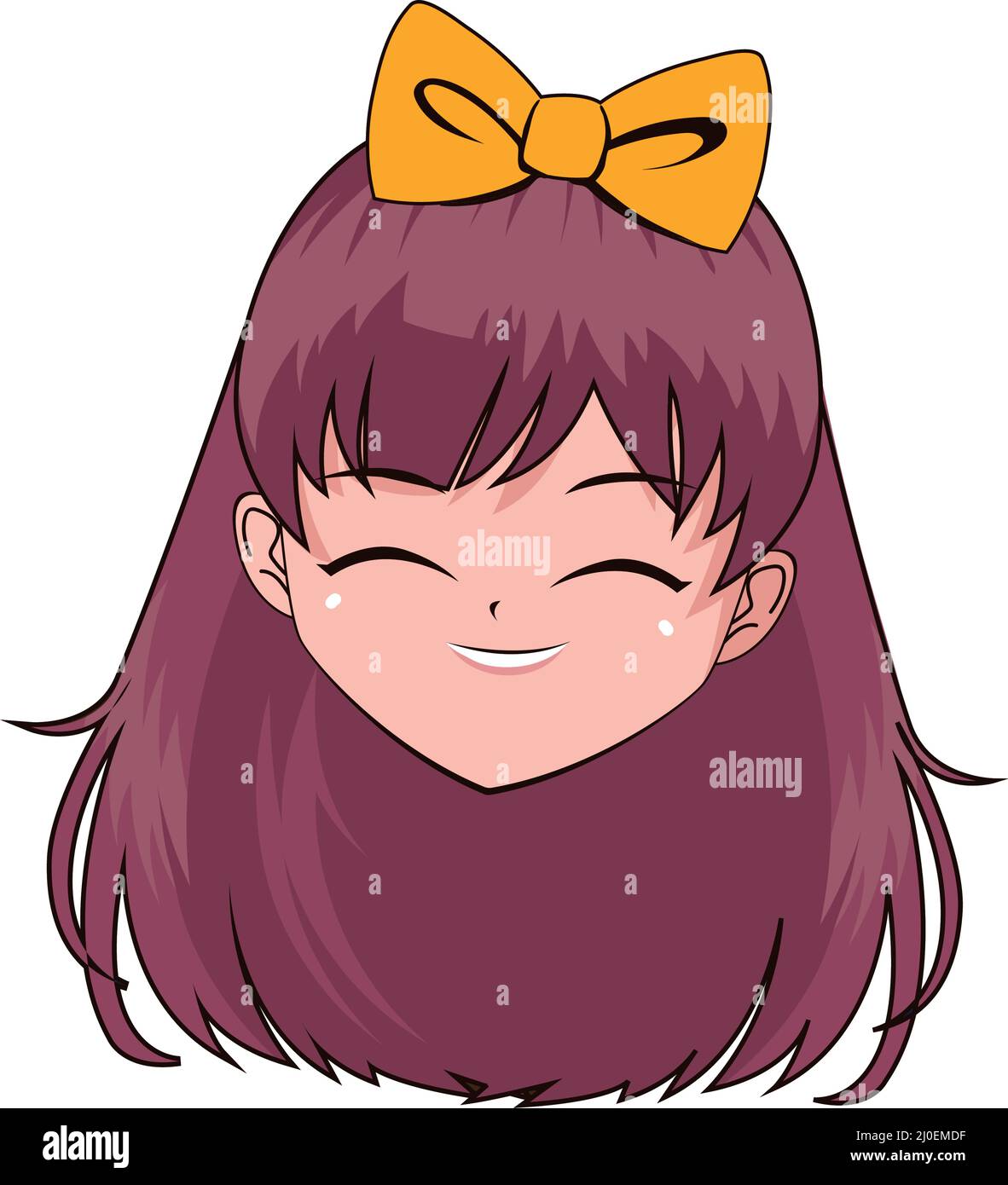 smiling anime girl Stock Vector Image & Art - Alamy