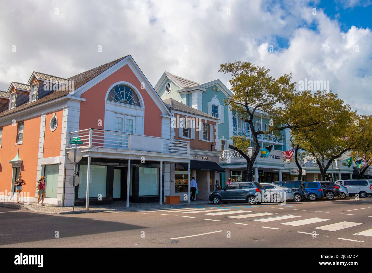 Historic commercial building on Bay Street in historic downtown Nassau ...