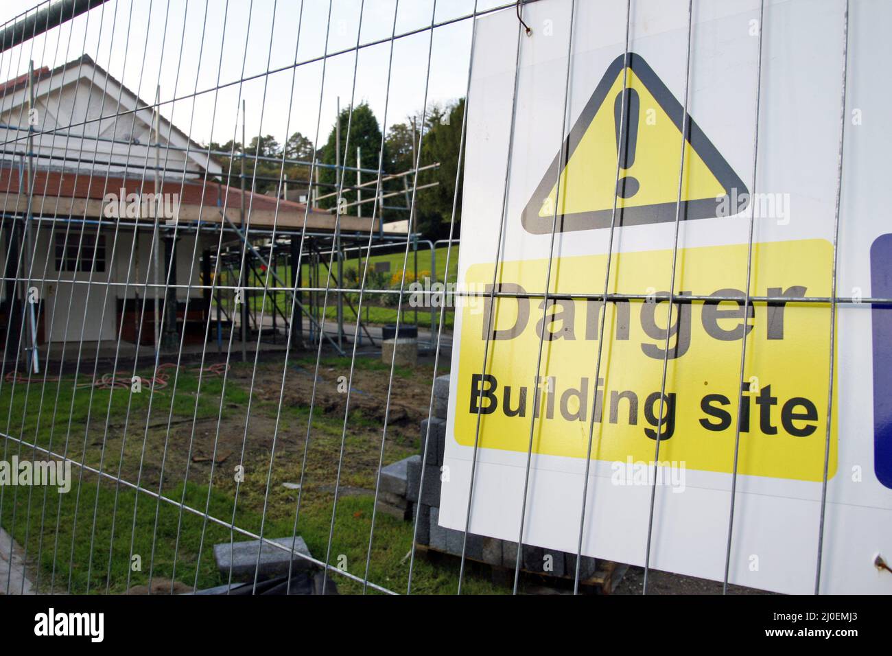 Danger Building site sign Stock Photo - Alamy