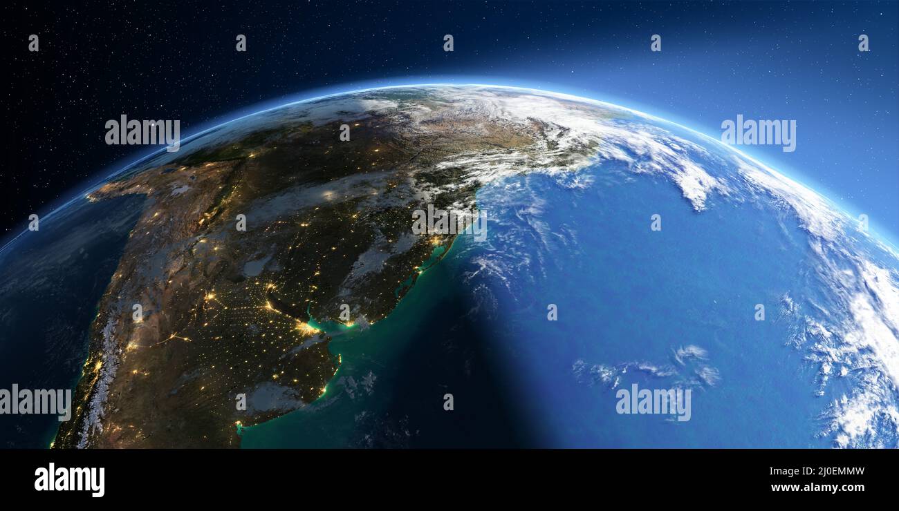 Detailed Earth. South America. Rio de La Plata Stock Photo - Alamy