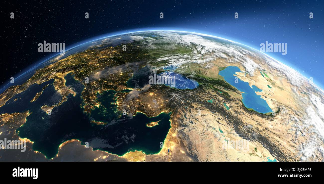 Detailed Earth. Middle East countries Stock Photo - Alamy