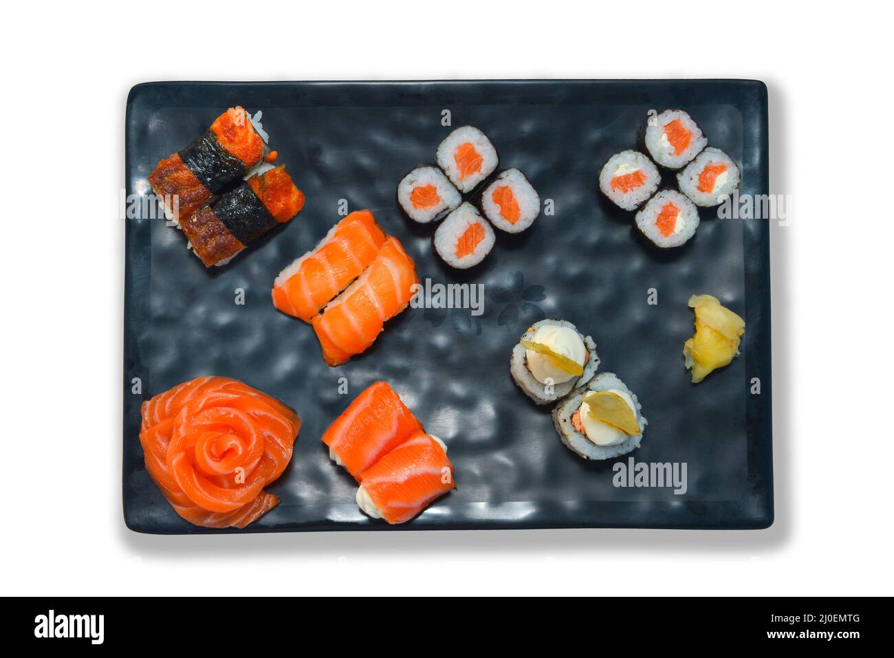 Japanese food set isolated on white background Stock Photo - Alamy