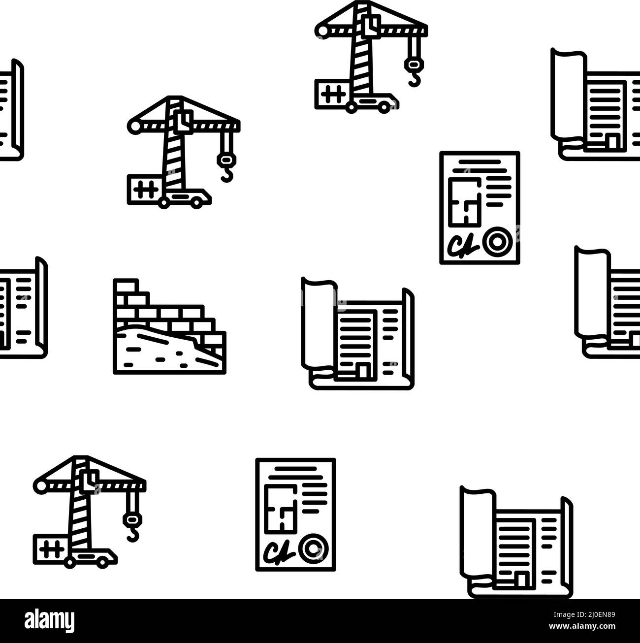 Architect Professional Occupation Vector Seamless Pattern Stock Vector ...