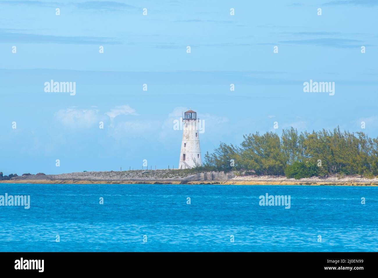 Nassau Harbour Lighthouse on Paradise Island, Nassau, Bahamas Stock ...