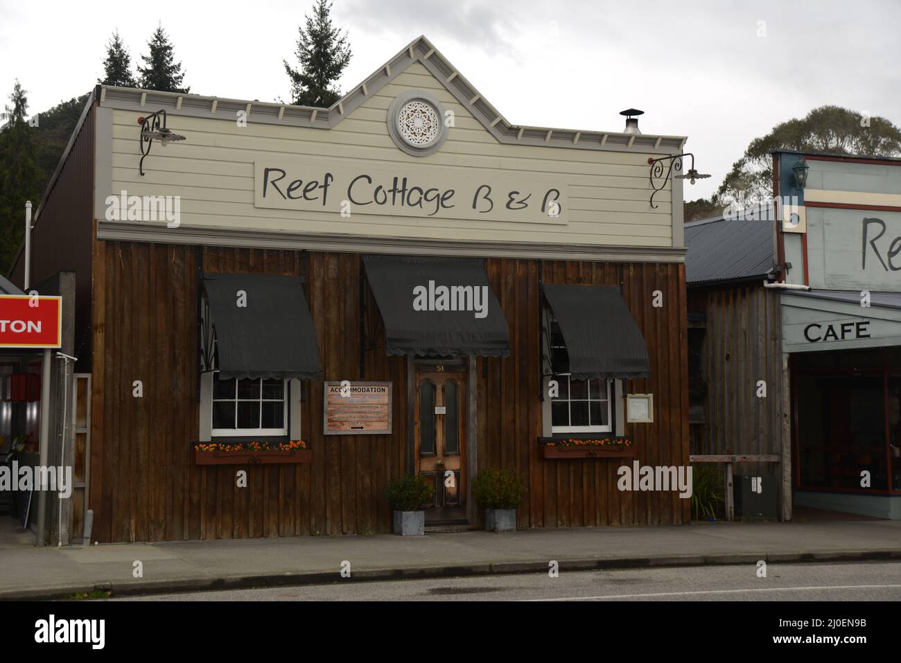 REEFTON, NEW ZEALAND, SEPTEMBER 6, 2021: An historic building on ...