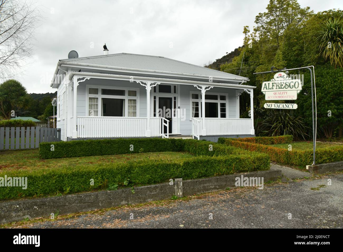 REEFTON, NEW ZEALAND, SEPTEMBER 6, 2021: An historic building on ...