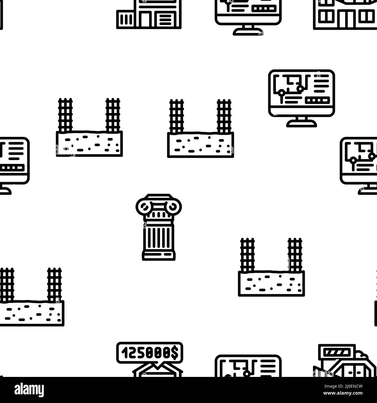 Architect Professional Occupation Vector Seamless Pattern Stock Vector Image & Art - Alamy