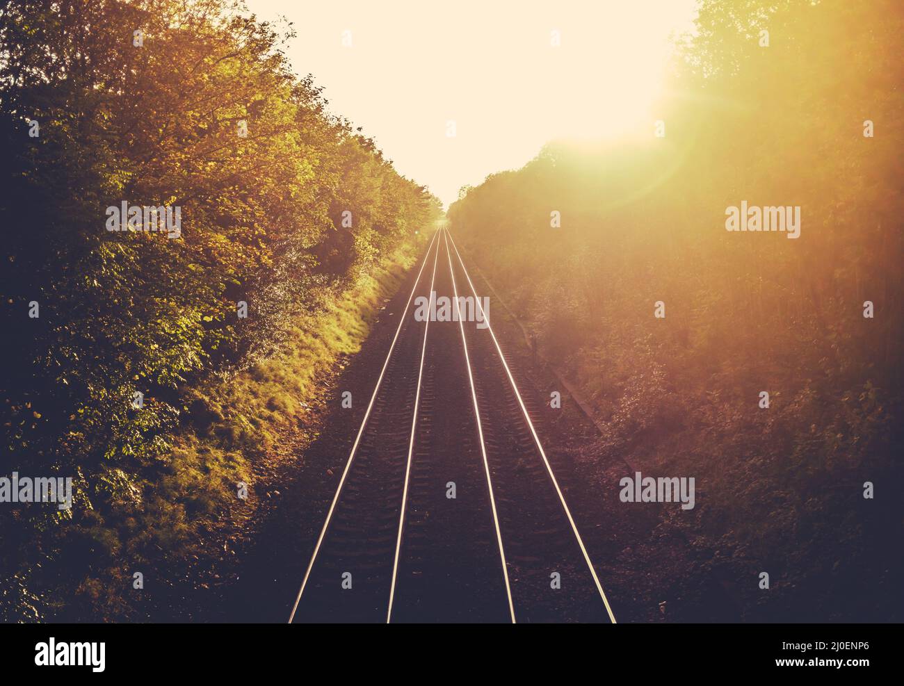 Railroad tracks sunrise hi-res stock photography and images - Alamy