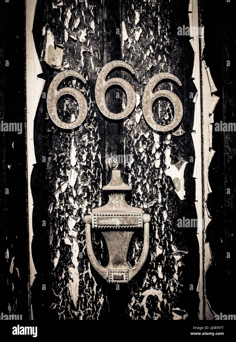 Scary 666 Door Stock Photo - Alamy