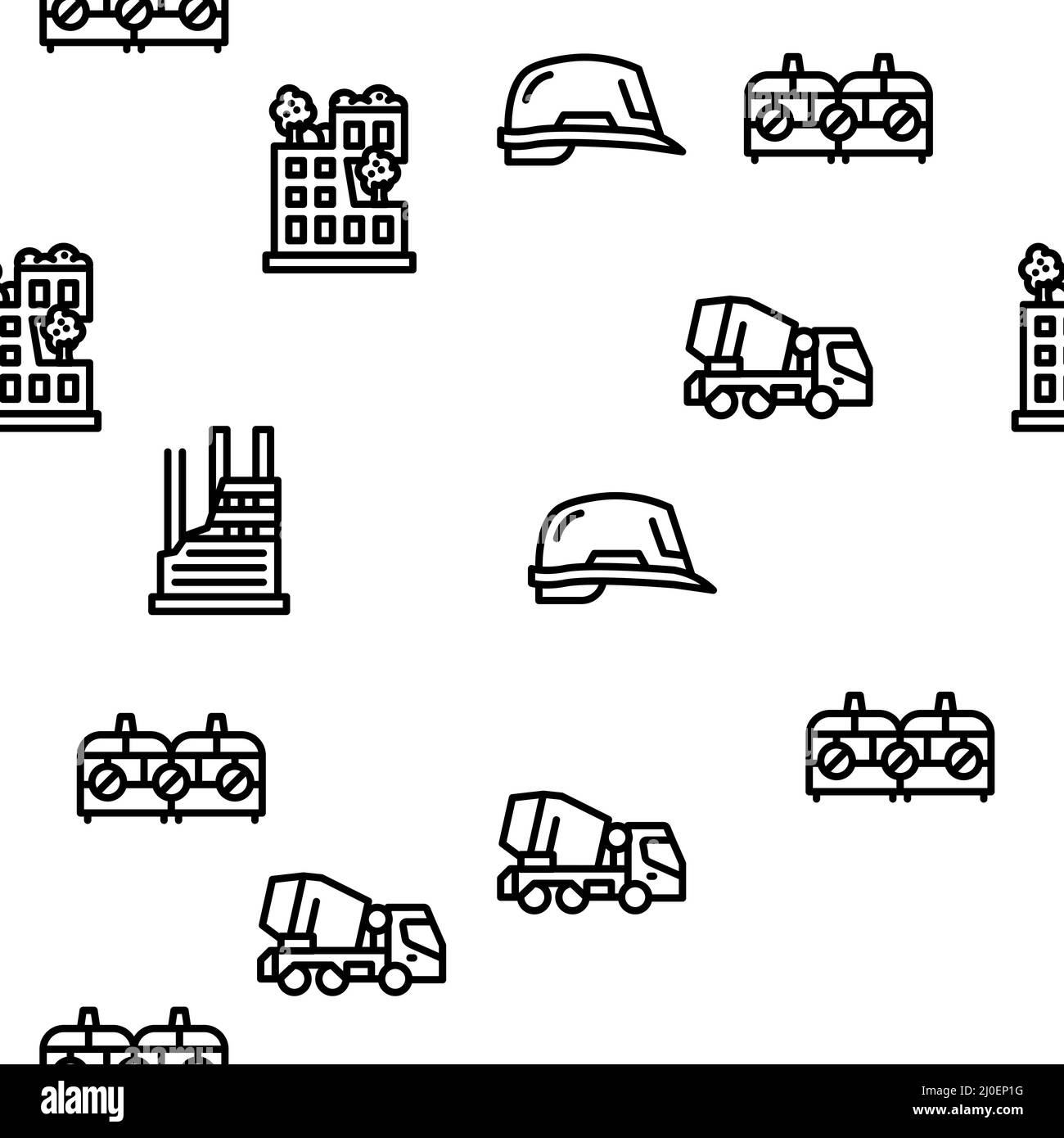 Architect Professional Occupation Vector Seamless Pattern Stock Vector ...