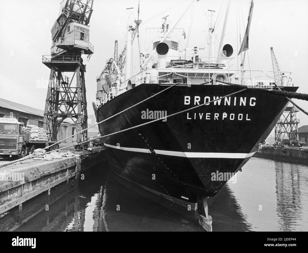 Malt Barley seen here being loaded on to the cargo vessel Browning at ...