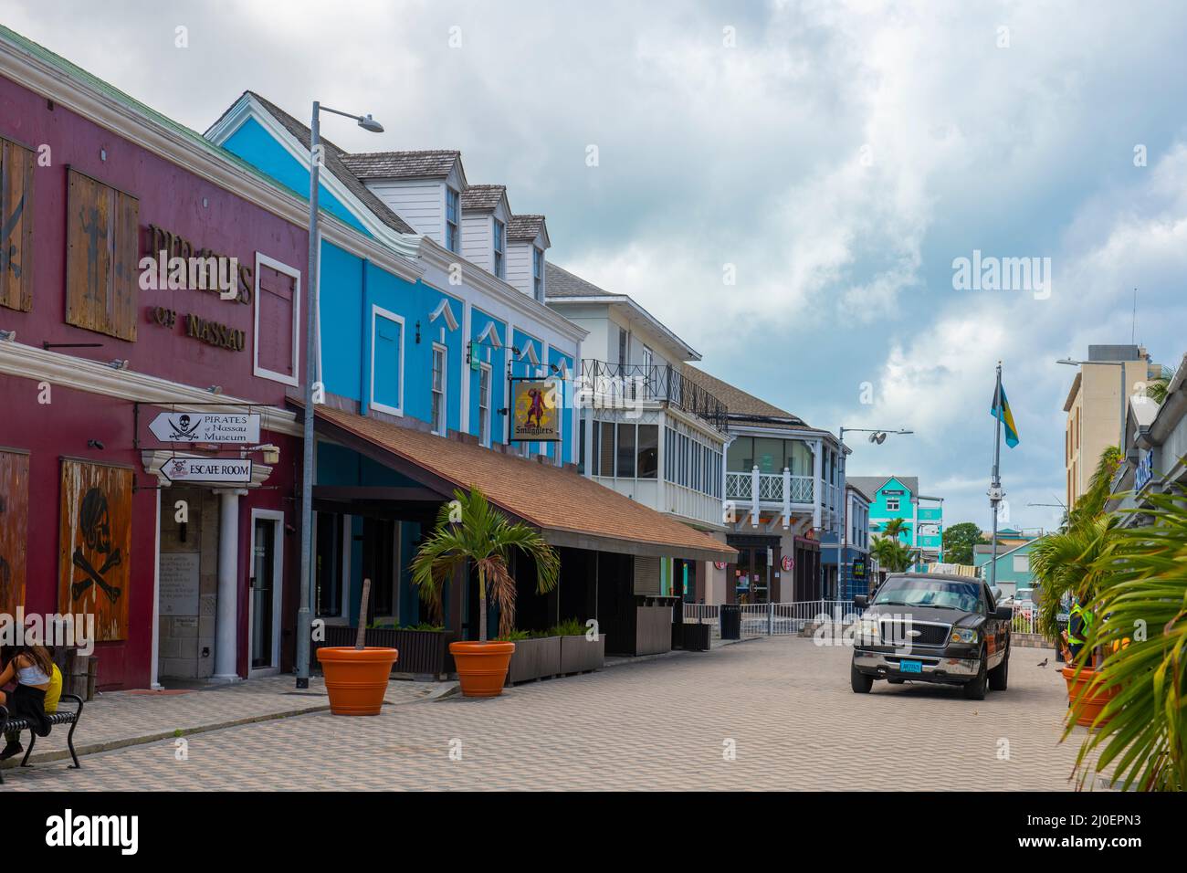 Historic commercial building on King Street in historic downtown Nassau ...