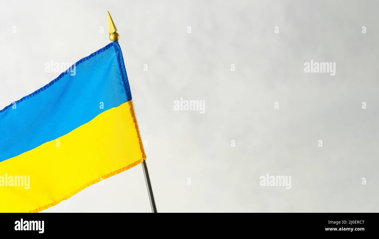 State flag of an independent state in Eastern Europe - Ukraine on a ...