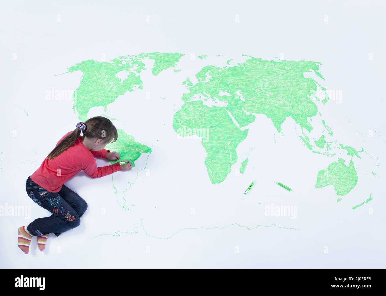 Child drawing map hi-res stock photography and images - Alamy