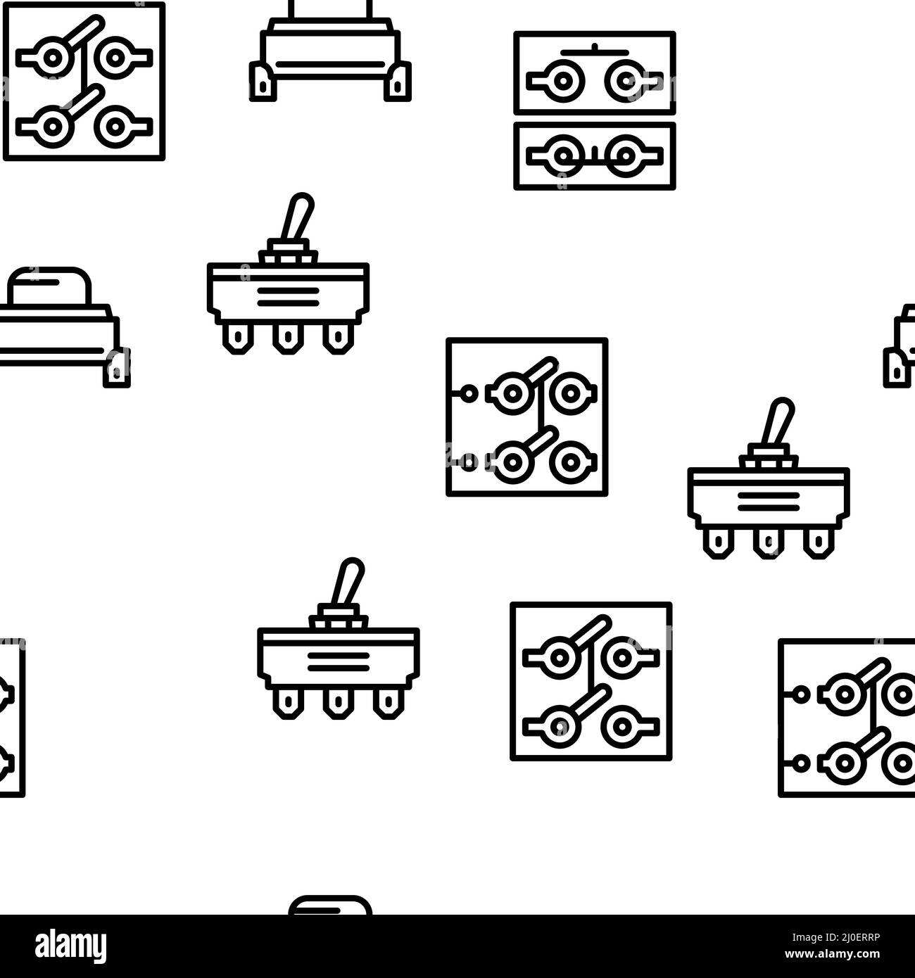 Switch Electricity Accessory Vector Seamless Pattern Stock Vector Image ...