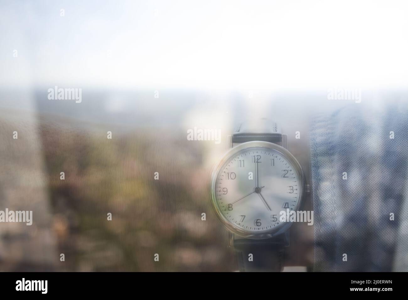 Reflection personal perspective of a caucasian businessman looking at ...