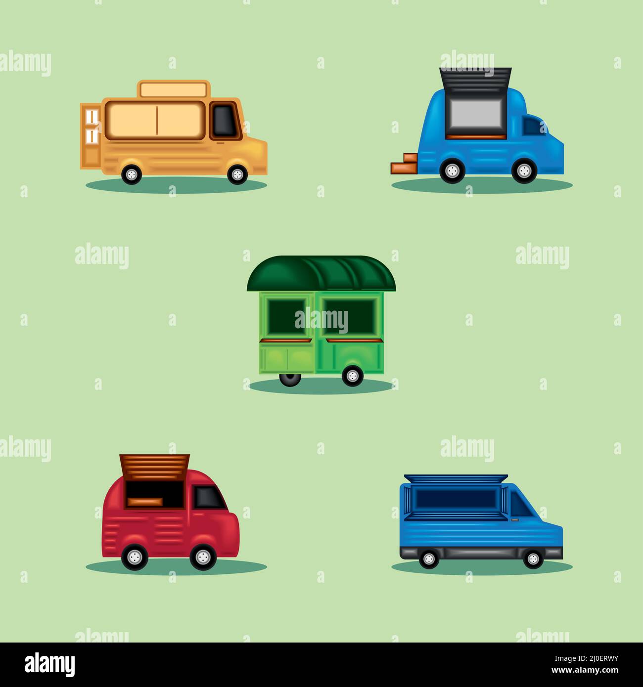 different food trucks Stock Vector Image & Art - Alamy