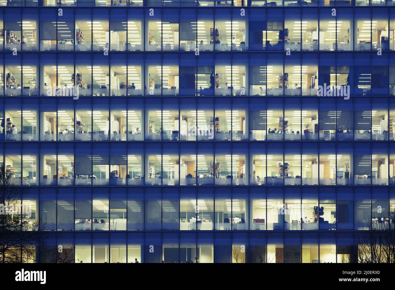 Modern office at night Stock Photo - Alamy