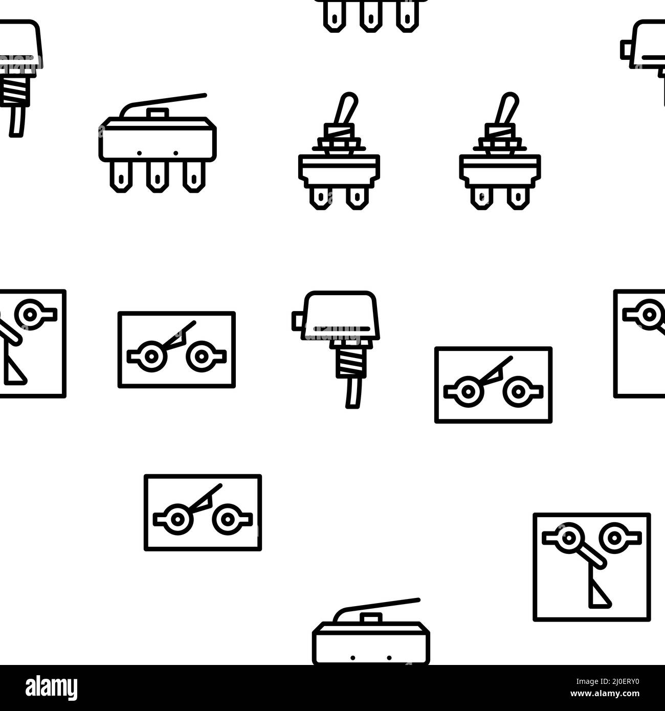 Switch Electricity Accessory Vector Seamless Pattern Stock Vector Image ...
