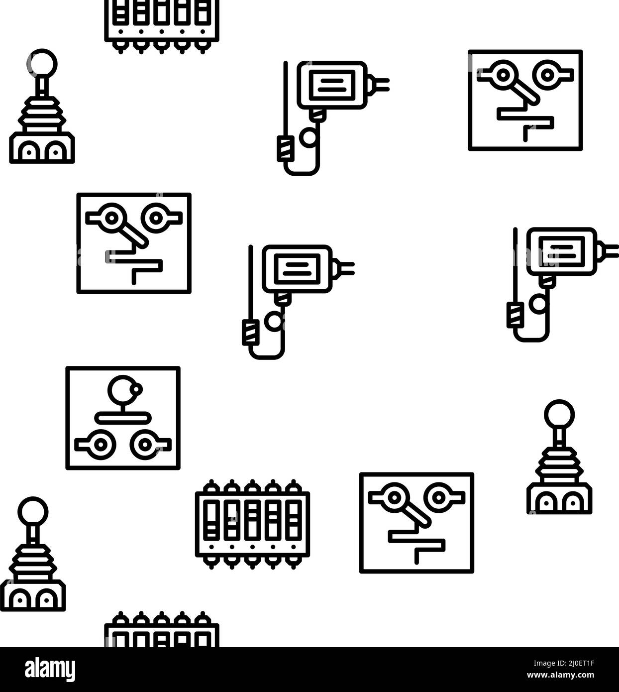 Switch Electricity Accessory Vector Seamless Pattern Stock Vector Image ...