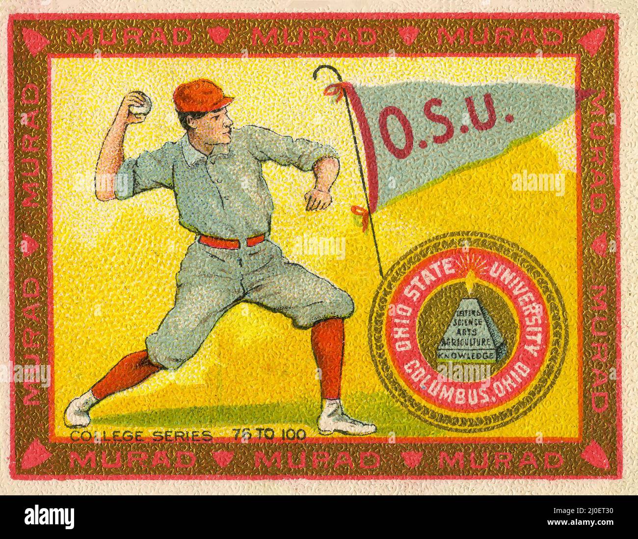Collectible tobacco card from the College Series issued as a premium ...