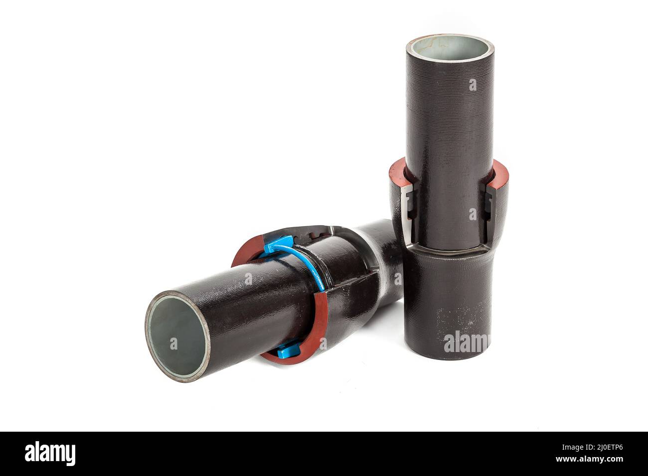 A fragment of a metal pipe connection Stock Photo - Alamy