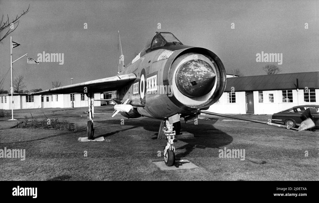 A retired RAF English Electric Lightning jet fighter aircraft on ...