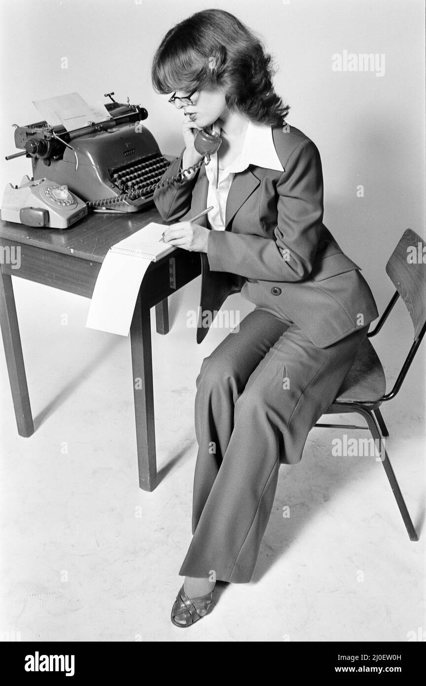 Office Secretary, Studio Pix, 27th January 1978 Stock Photo - Alamy