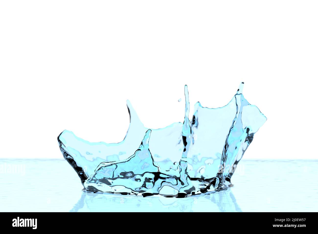 Splash of crystal clear water on isolated on white background ...