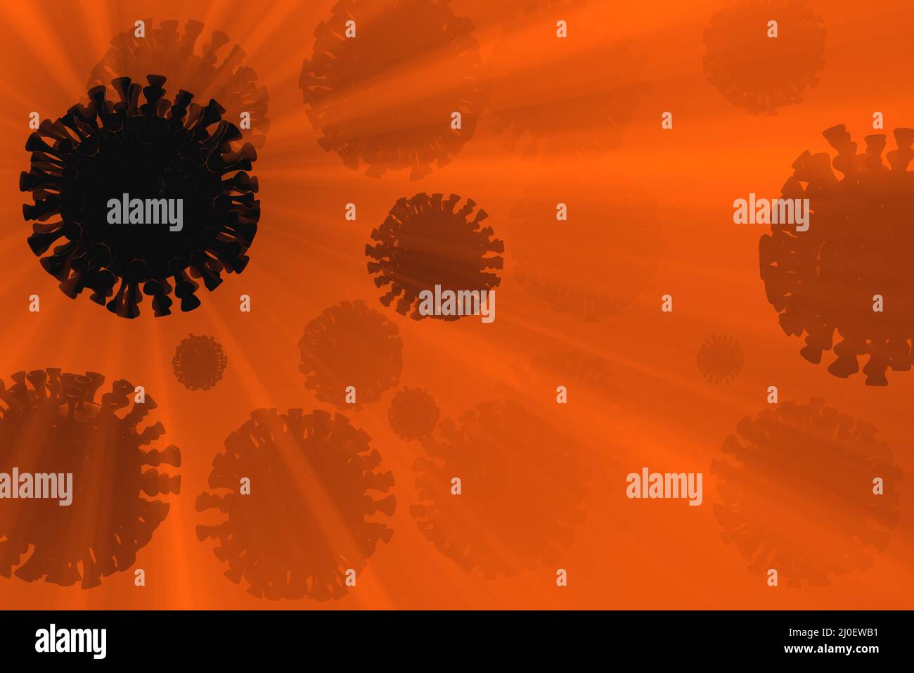 Coronavirus Wuhan, China COVID-19 molecules flying in the space ...