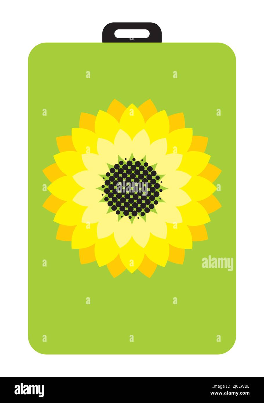 Vector illustration of a sunflower lanyard design. Distance learning of ...