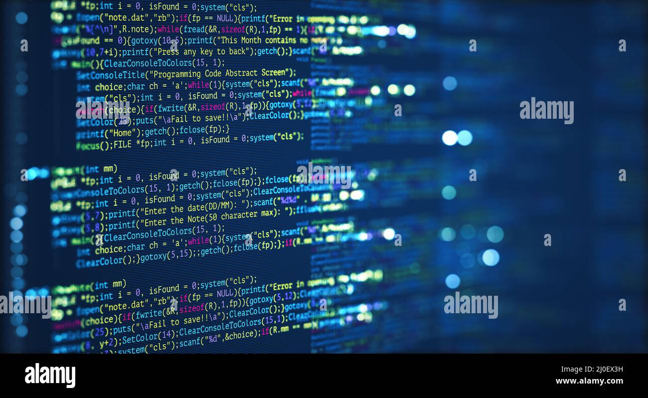 Abstract Modern Tech Of Programming Code Screen Developer C Programming Language Of Computer