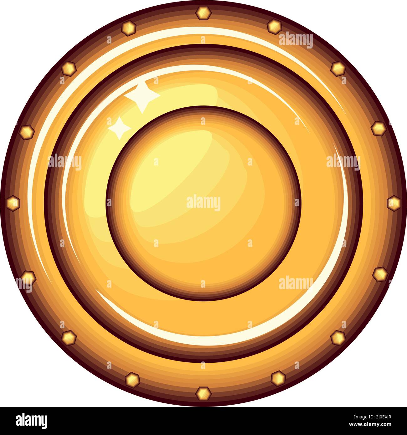 golden round shield Stock Vector Image & Art - Alamy