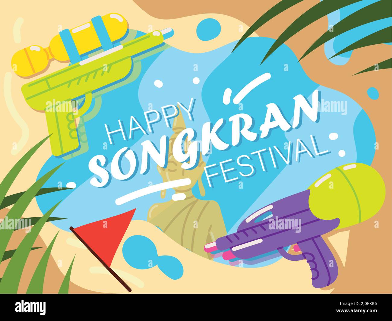 happy songkran festival card Stock Vector Image & Art - Alamy