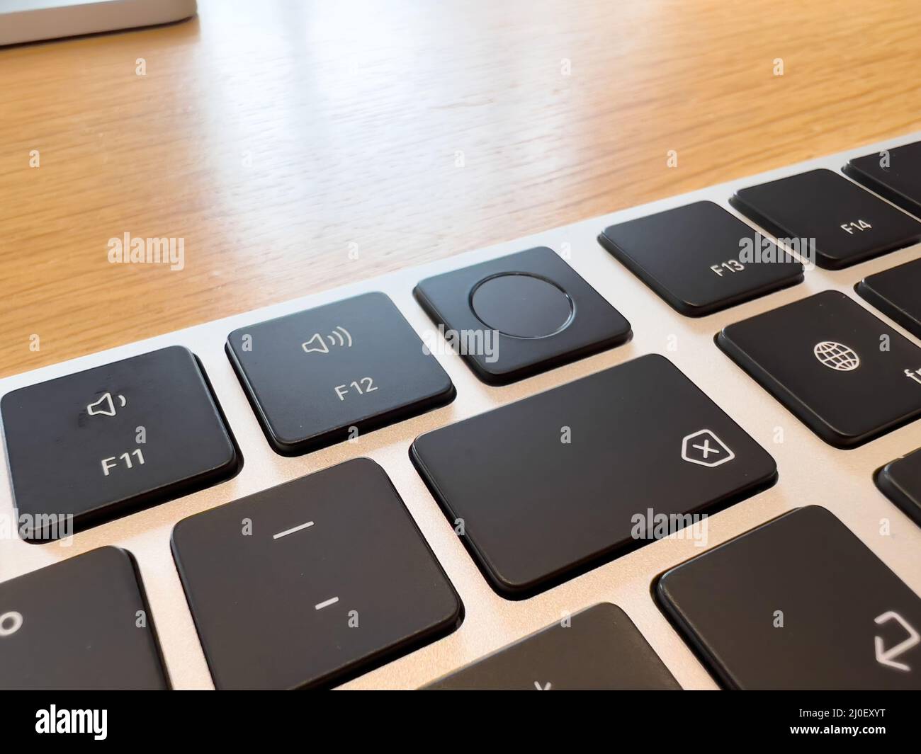 Paris, France - Mar 18, 2022: Close-up macro New Magic Keyboard with ...