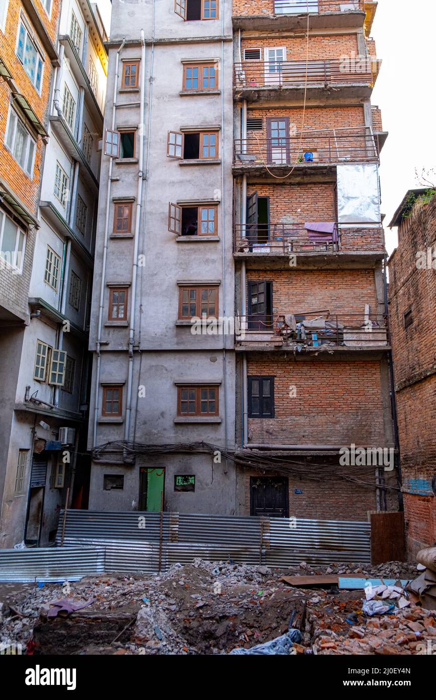 Exterior block of residential home flats in a bad condition Stock Photo ...