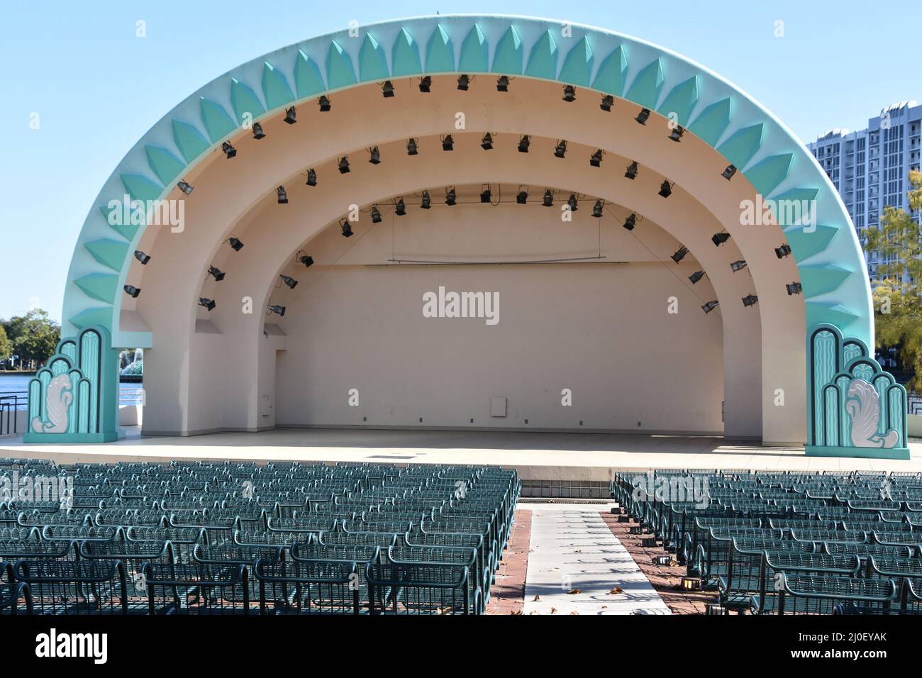 Walt Disney Amphitheater at Eola Park in Orlando, Florida Stock Photo ...