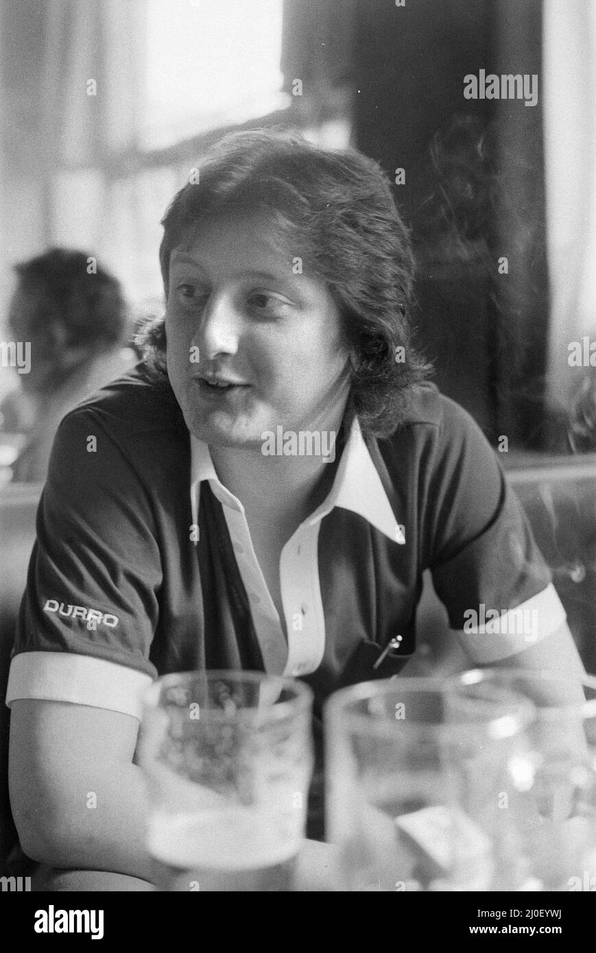 Twenty One year old British darts player Eric Bristow relaxing with a ...
