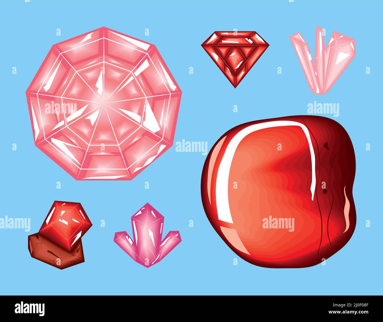 Red healing crystals Stock Vector Images - Alamy