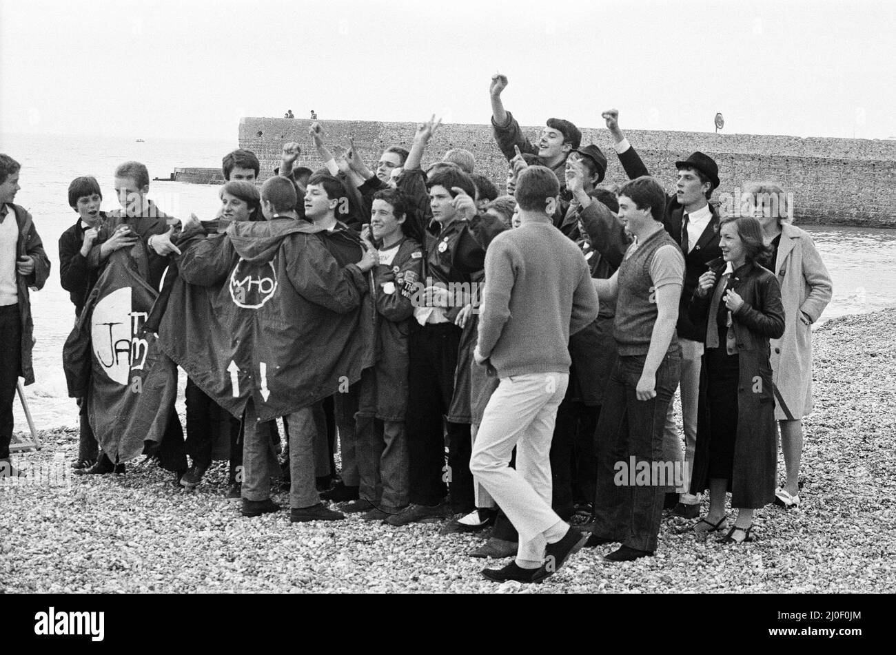 Mods, Brighton Beach, East Sussex, Monday 27th August 1979 Stock Photo ...