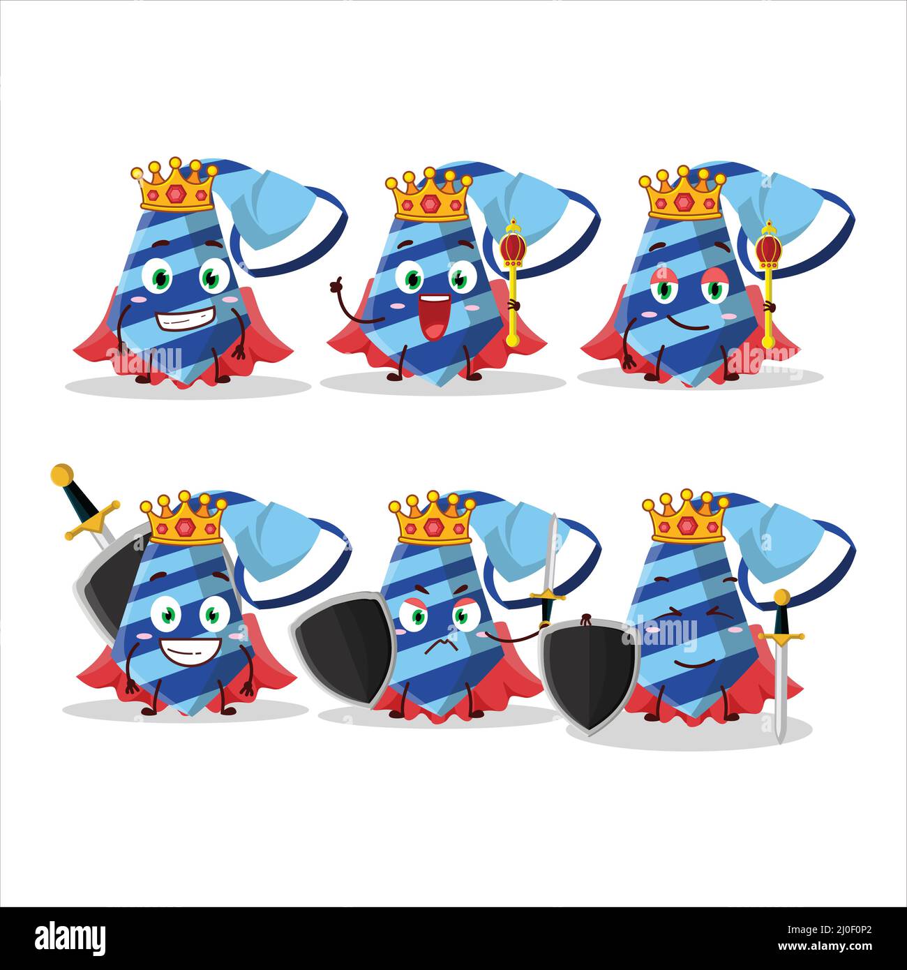 A Charismatic King blue tie cartoon character wearing a gold crown ...