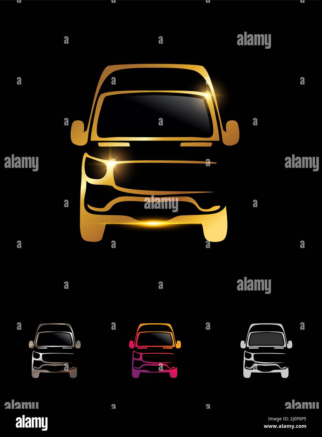 A Vector Illustration set of Golden Car Vector Sign Stock Vector Image ...