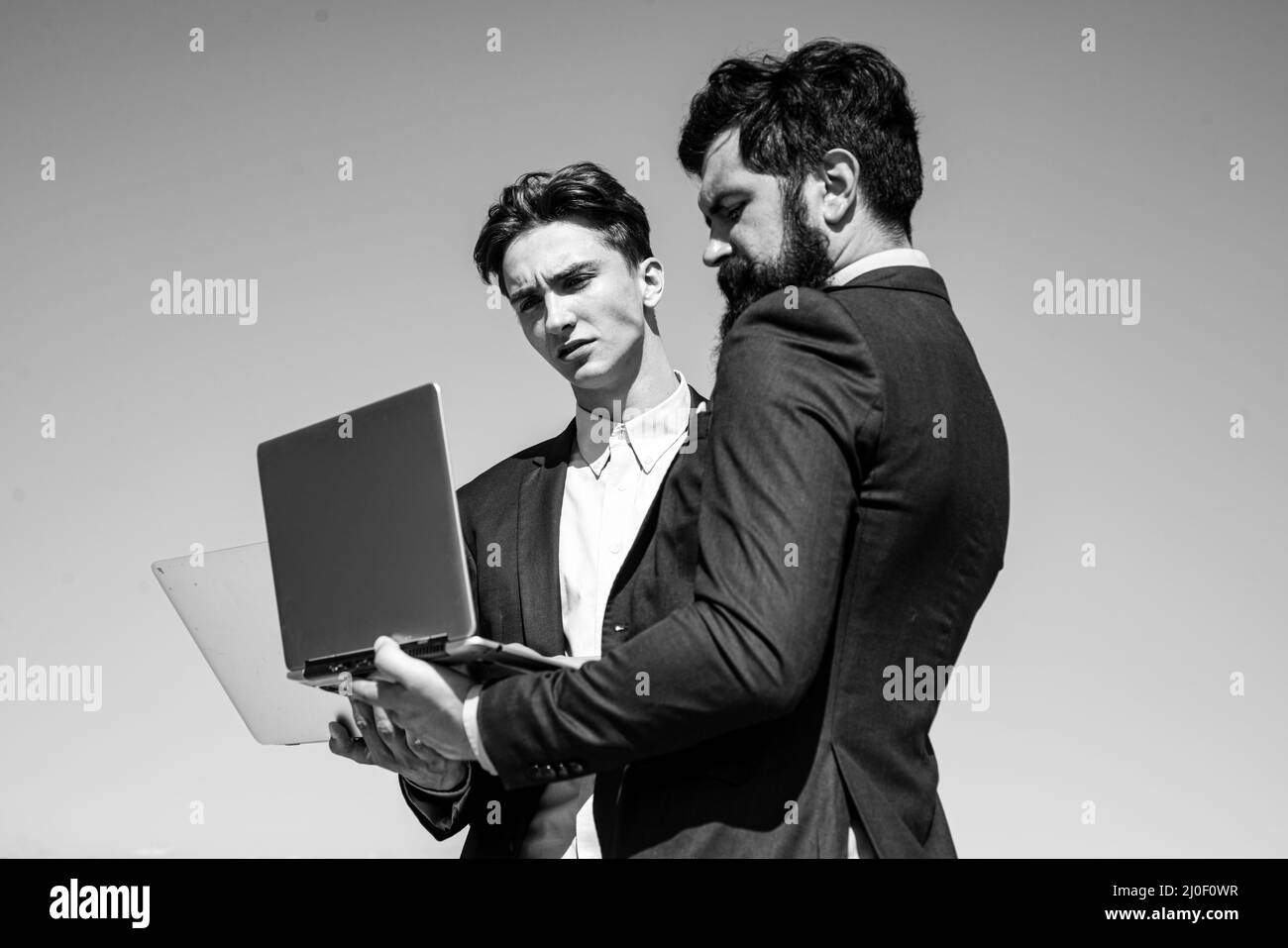 CEO coworkers. Business teamwork concept. Team with laptop. Business ...