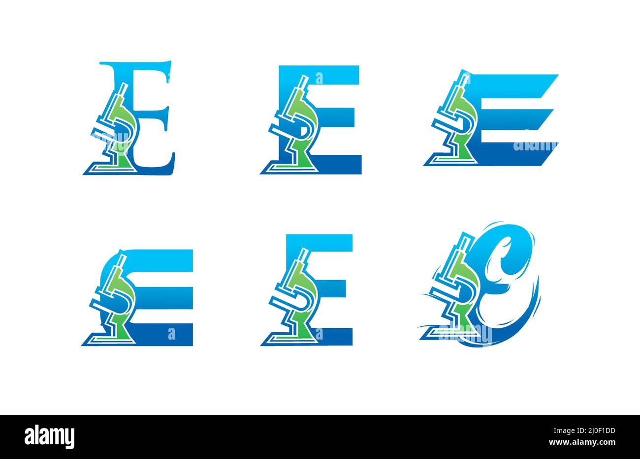 A Vector Illustration set of Medical Laboratory Monogram Logo Letter E ...