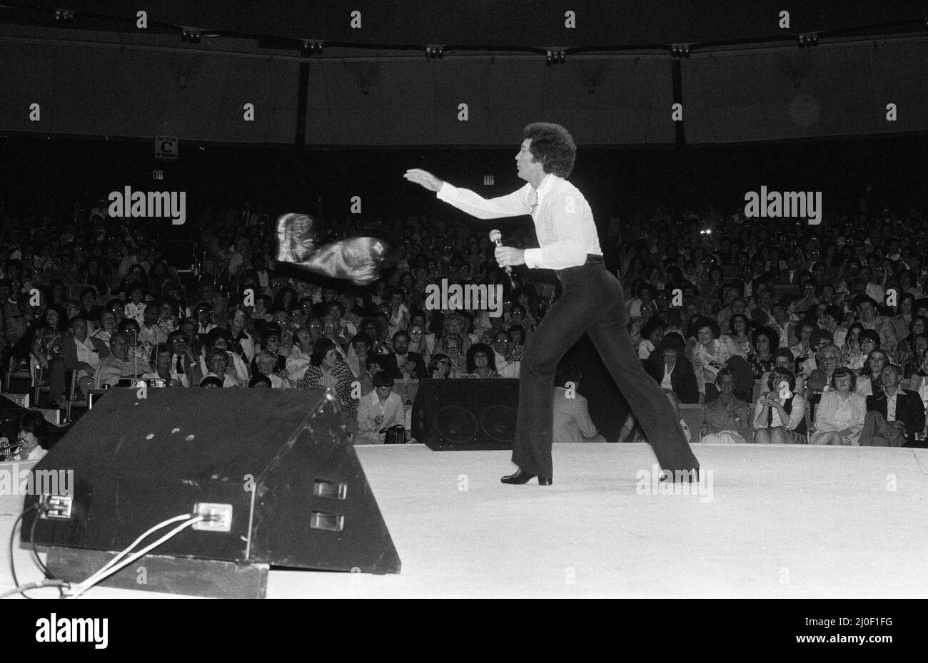 Tom Jones performing at the Westbury Music Festival, just outside New ...