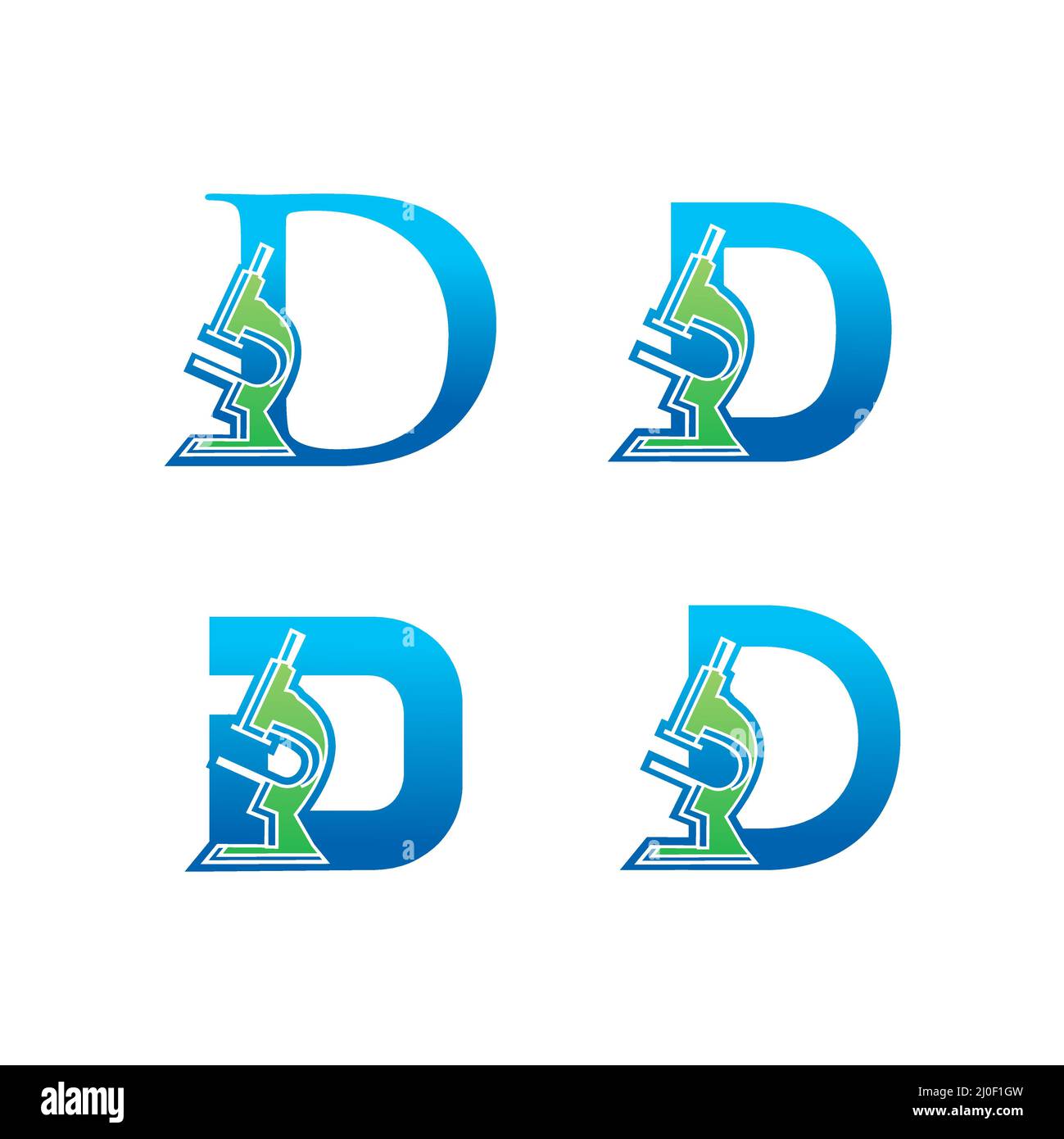 A Vector Illustration set of Medical Laboratory Monogram Logo Letter D ...
